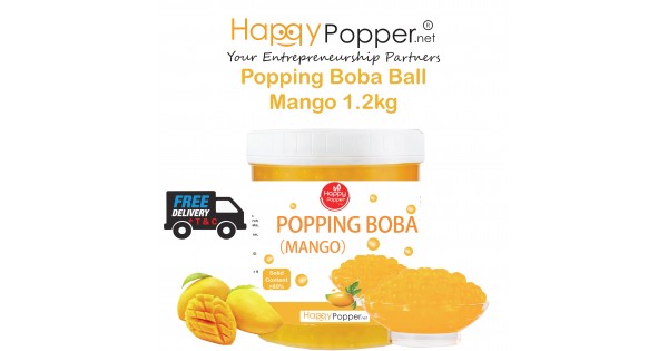 Popping Boba Pearl Coating Juice Ball 1.2kg - Mango ( 12 Btl/Ctn ) BT-J0045 芒果口味爆爆珠1.2公斤装